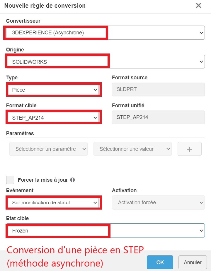 1. Export sur 3DEXPERIENCE : Conversion STEP & PDF