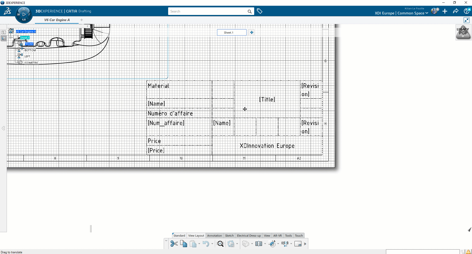 1. Custom drawing template