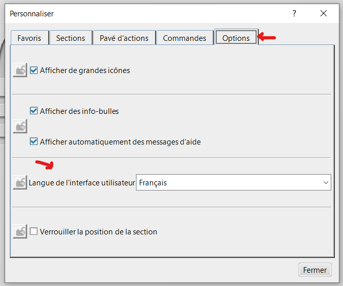 1. Change user interface language
