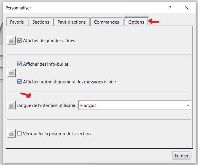 1. Change user interface language