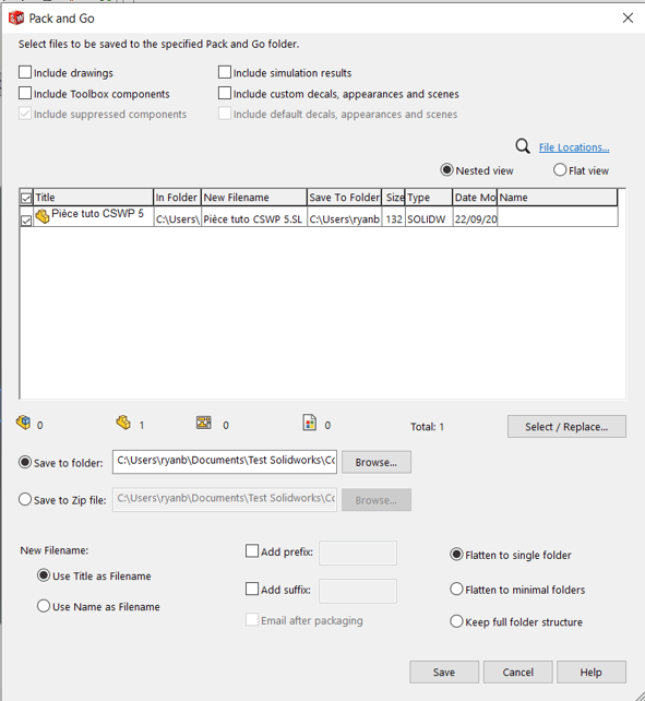1. Create a copy with Pack and Go