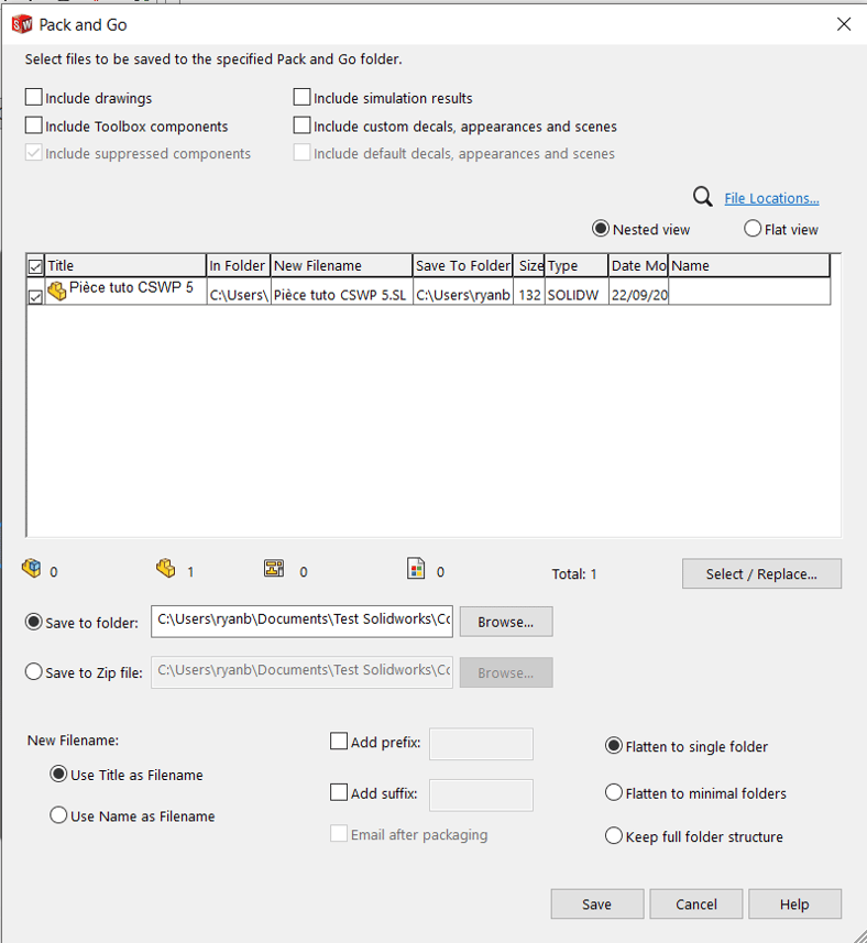 1. Create a copy with Pack and Go