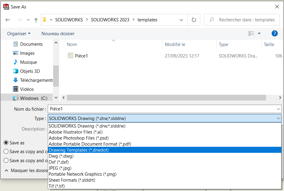 2. Switch drawing projection standard